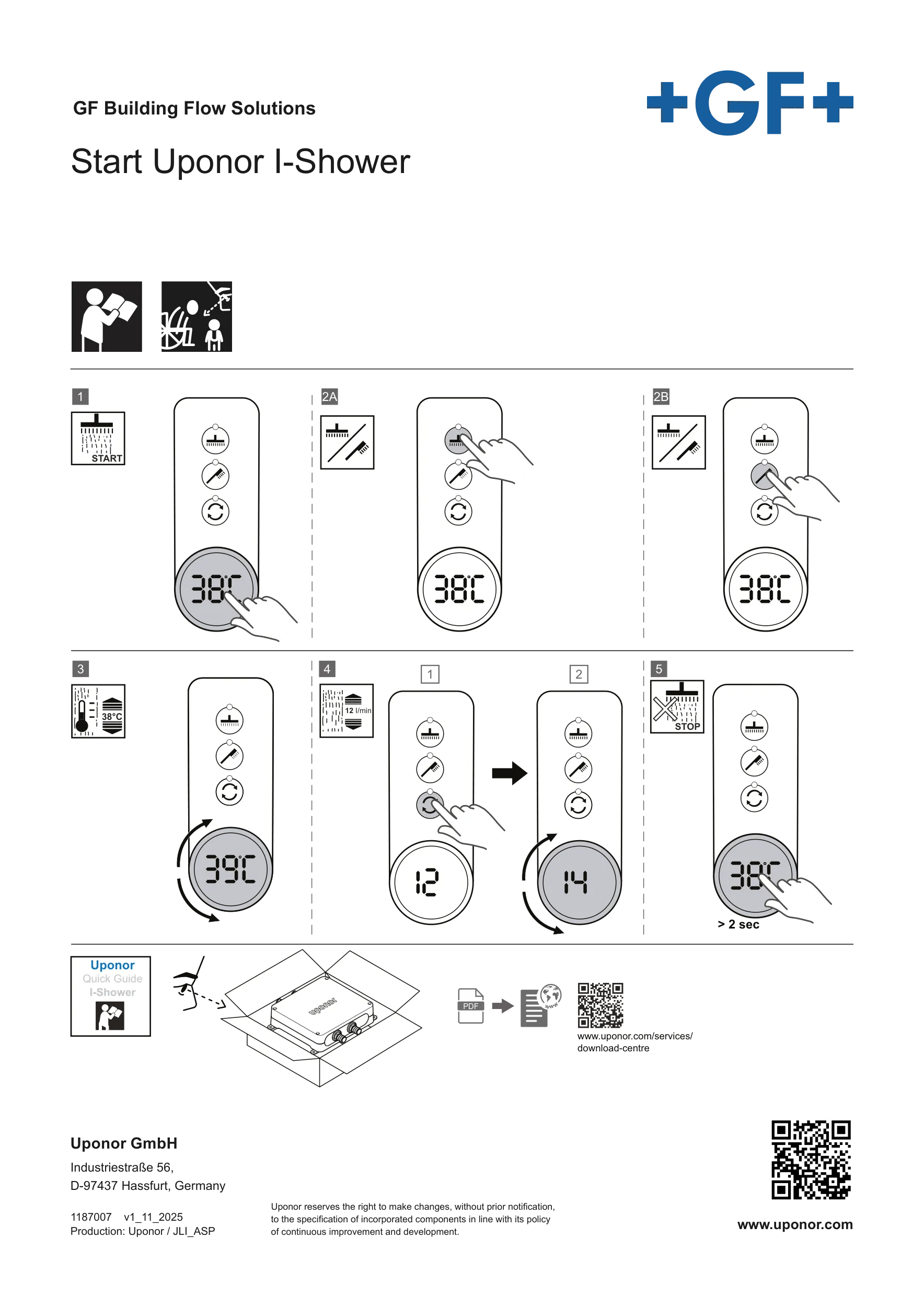 Uponor I-Shower Bedieneinheit black 60x36x165 | Uponor